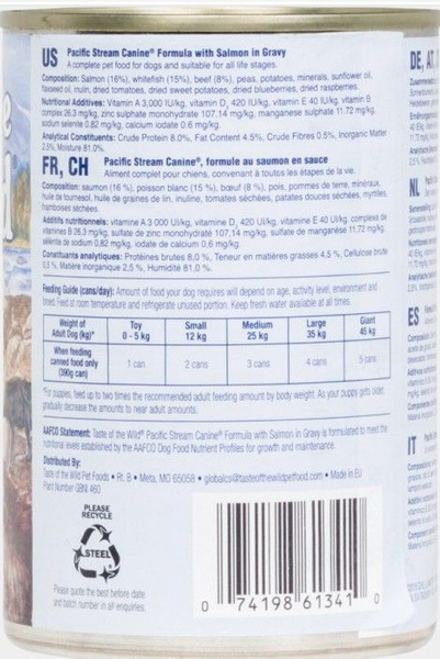 Taste of the Wild Pacific Stream Salmon Cans 390 g | Widforss