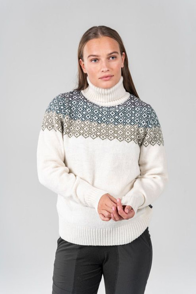 Devold W's Syvde Wool High Neck Offwhite | Widforss