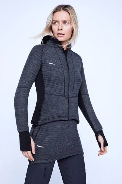 Devold Tinden Spacer Woman Jacket W/Hood Anthracite | Widforss