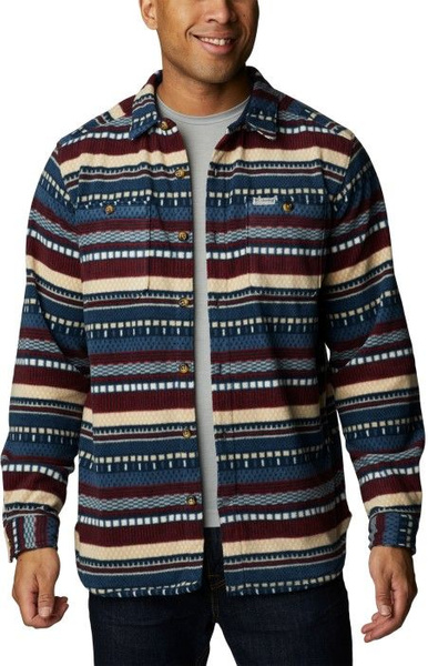 Columbia M's Flare Gun Fleece Over Shirt Dark Montain Apres Stripe ...