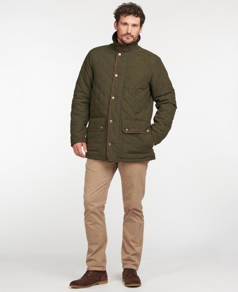 Barbour M's Burton Quilt Dark Olive | Widforss