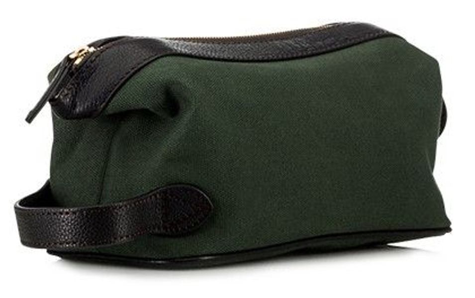 Baron Small Wash Bag Green Canvas | Widforss