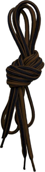 Lundhags Round Shoe Laces 150cm Black/Brown | Widforss