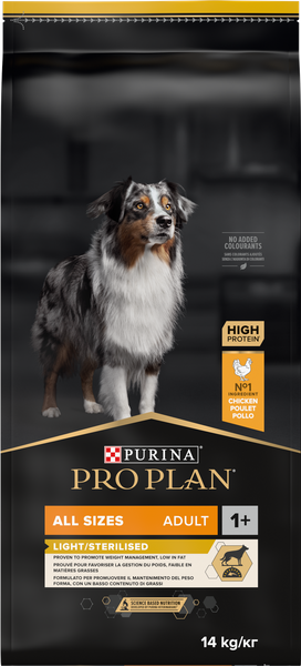 Purina PRO PLAN All Sizes Adult Light/Sterilised 14 kg | Widforss