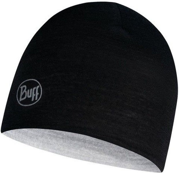 Buff Lightweight Merino Reversible Hat Kids Black - Grey | Widforss