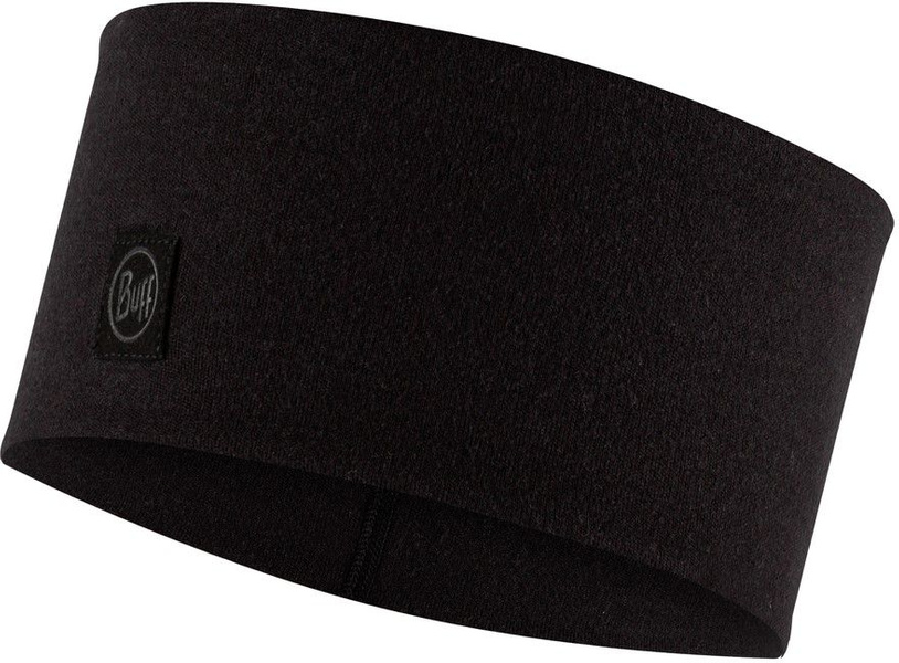 Buff Merino Wide Headband Solid Black | Widforss