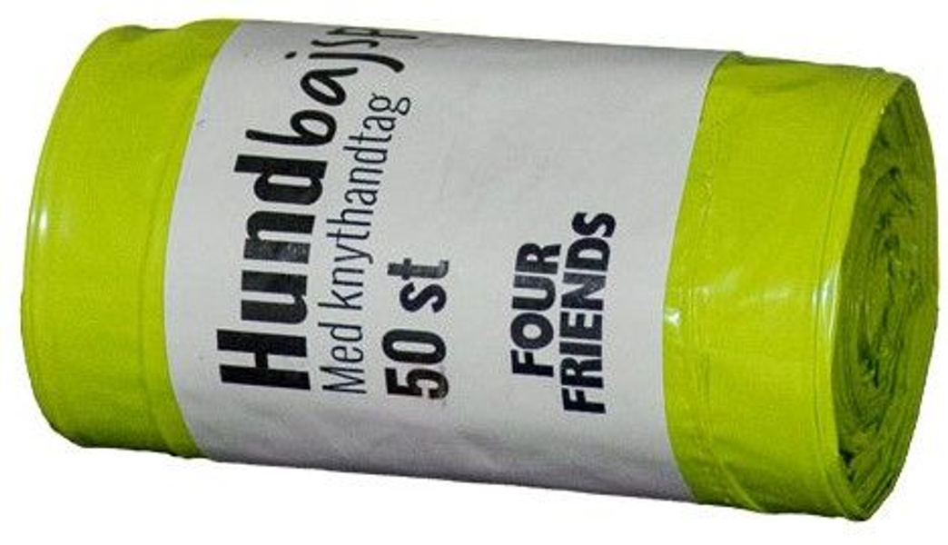 Lupus Hundepose Lime/Gul med håndtak 50 stk | Widforss