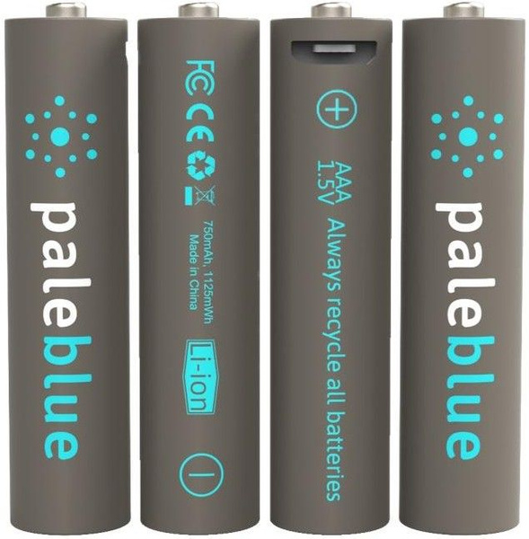 Pale Blue Li-Ion Rechargeable AAA Battery 4-Pack | Widforss