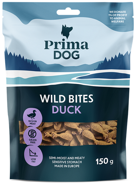 PrimaDog Wild Bites Anka med Echinacea 150 g | Widforss