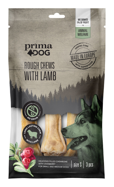 PrimaDog Rough Chews Lamb/Cranberry 10 cm 105 g | Widforss
