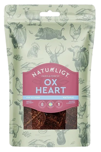 Naturligt Hundtugg Naturligt Farm & Forest Ox Hearts makupalat, 120g ...