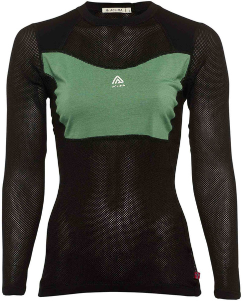 Aclima Aclima W's WoolNet Light Crewneck Jet Black/Dark Ivy | Widforss