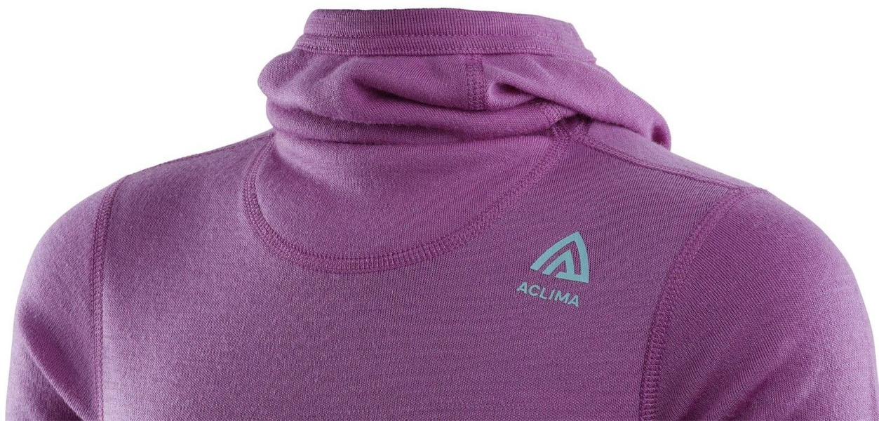 Kjøp Aclima Kids WarmWool Hood Sweater Sunset Purple / Reef Waters ...