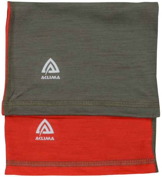 Aclima Aclima Lightwool Headover Children High Risk Red/ Ranger Green ...