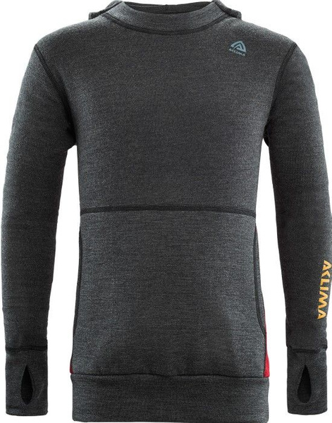 Köp Aclima Warmwool Hood Sweater Junior Marengo/Chili Pepper - www ...