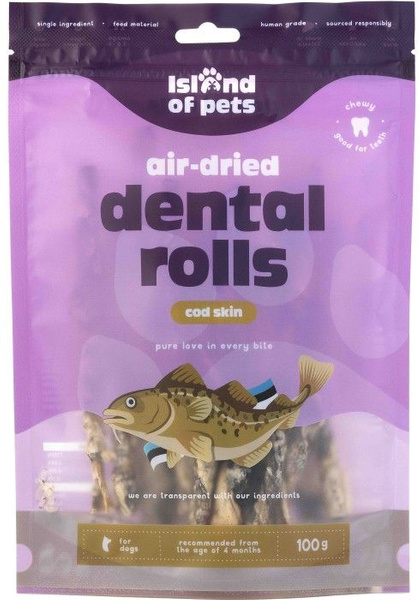 Köp Island of Pets Cod Skin Dental Rolls 100 g - https://www.widforss.se