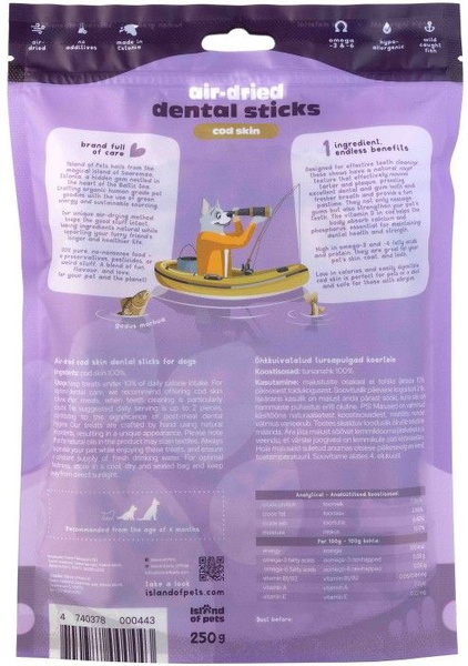 Island of Pets Island of Pets Cod Skin Dental Sticks 250 g | Widforss