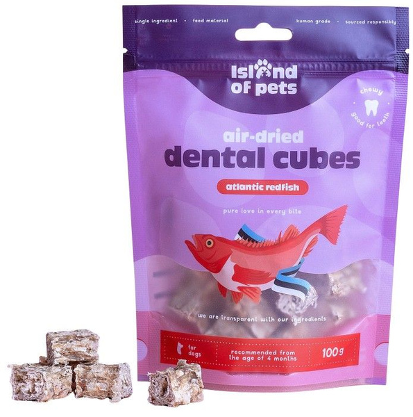 Island of Pets Island of Pets Air-dried Atlantic Redfish Dental Cubes ...