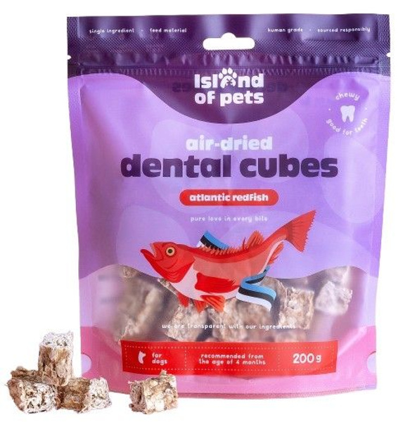 Island of Pets Island of Pets Air-dried Atlantic Redfish Dental Cubes ...