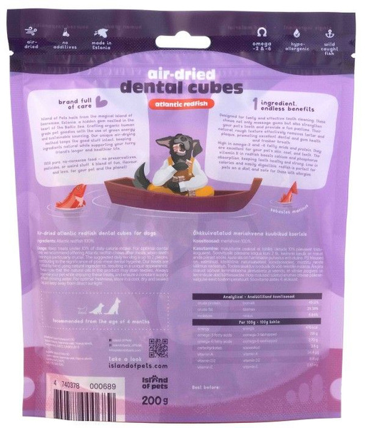 Osta Island of Pets Air-dried Atlantic Redfish Dental Cubes 200 g ...