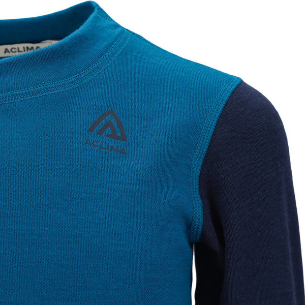 Aclima Warmwool Crew Neck Kids Corsair/Navy Blazer | Widforss