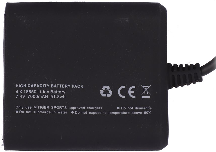 M Tiger Sports Battery Pack otsalampun akku, 7,4V - Retkeily